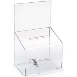 Acrylic Drop Box for Key Cards, w/ 6"x4" Header