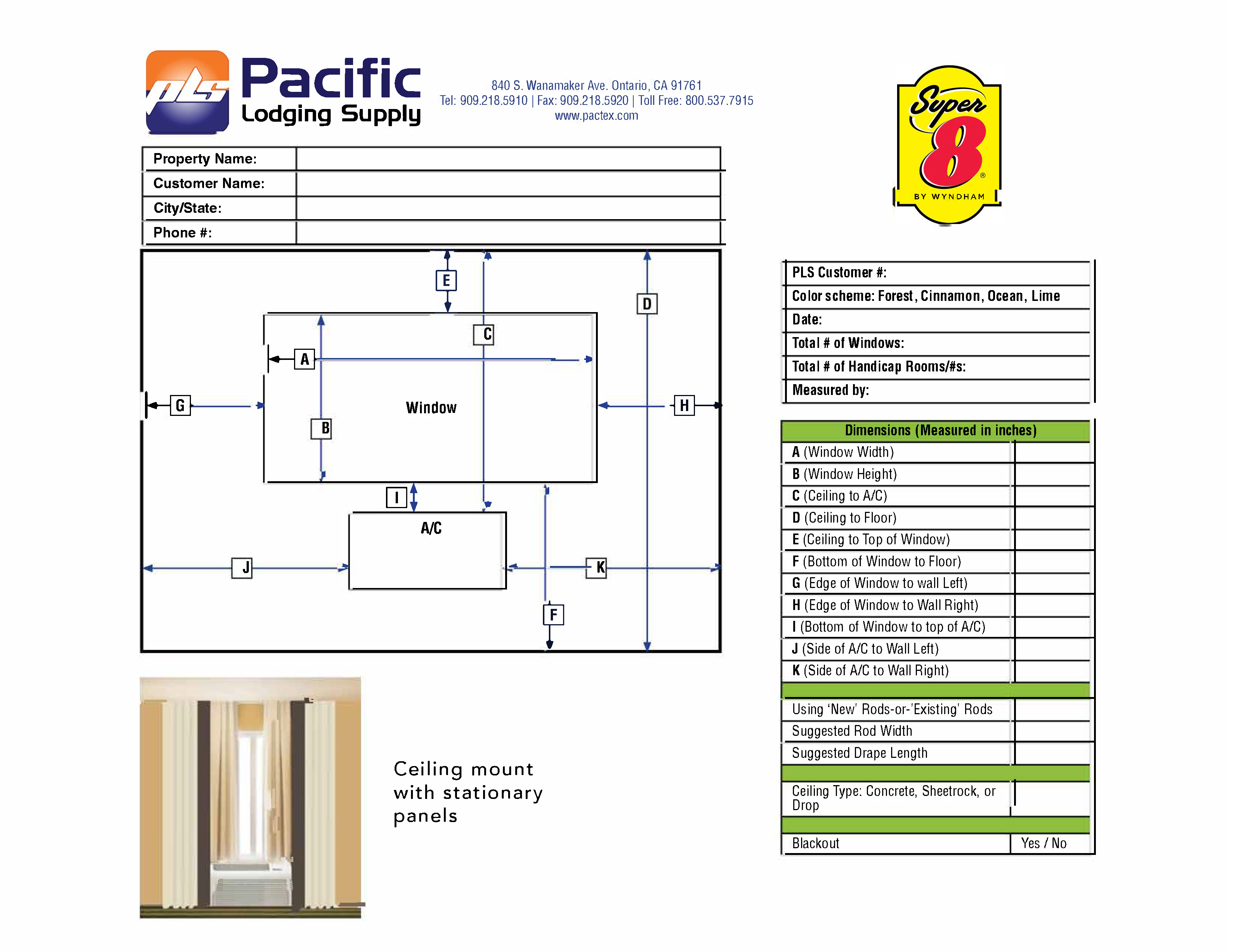 Super 8 Window Treatments Forest Lime Classic Ocean Cinnamon Rust Ash